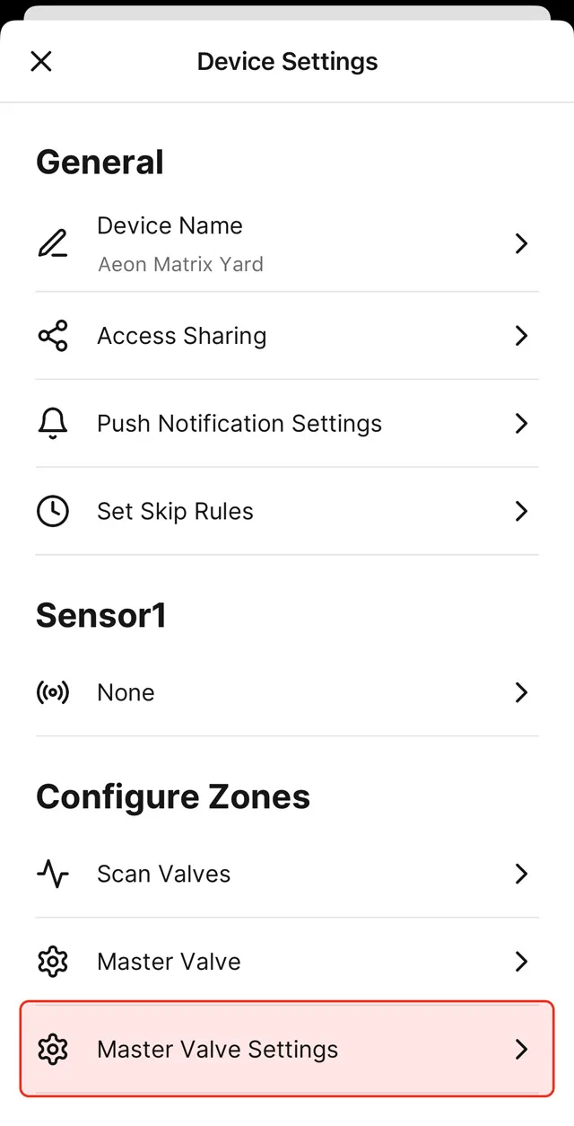 Master Valve By Zone - Aeon Matrix